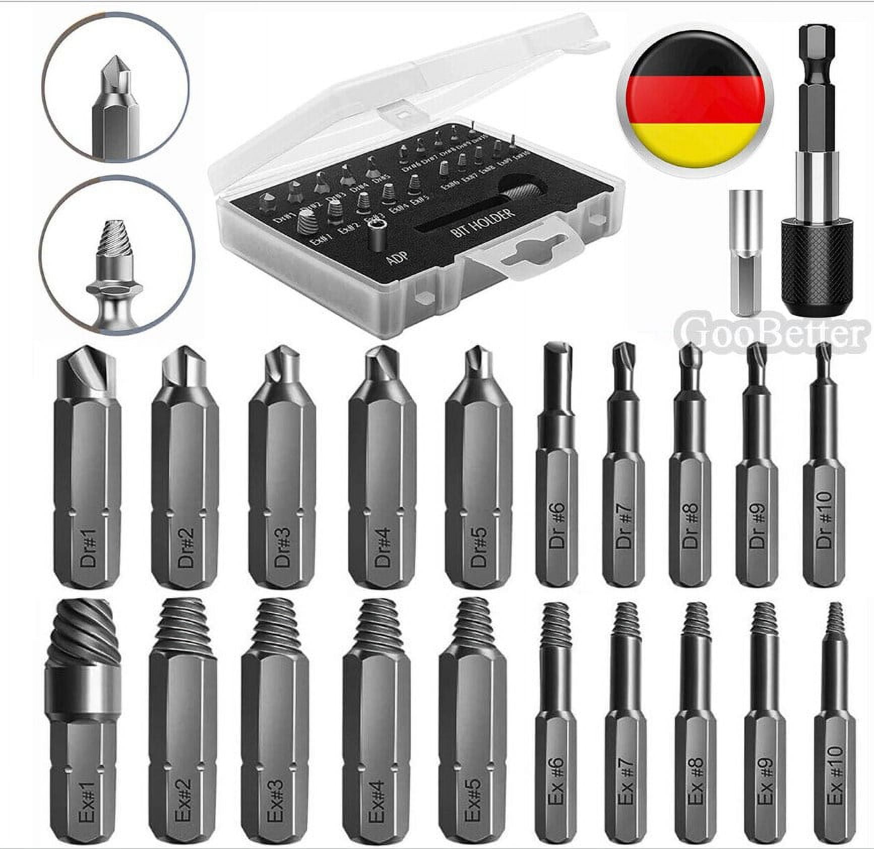 Siateml 22-piece screw left-hand extractor set screw extractor tool set ...