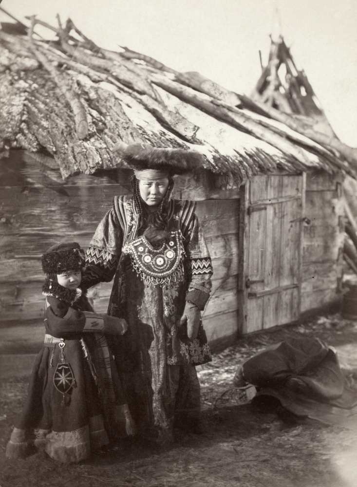 Siberia Tatars C1885. Na Tatar Woman And Boy In A Village Near ...
