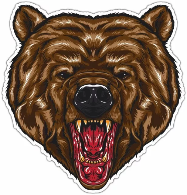 Siberian Brown Bear Grizzly Wildlife Car Window Stickerphone Decal ...