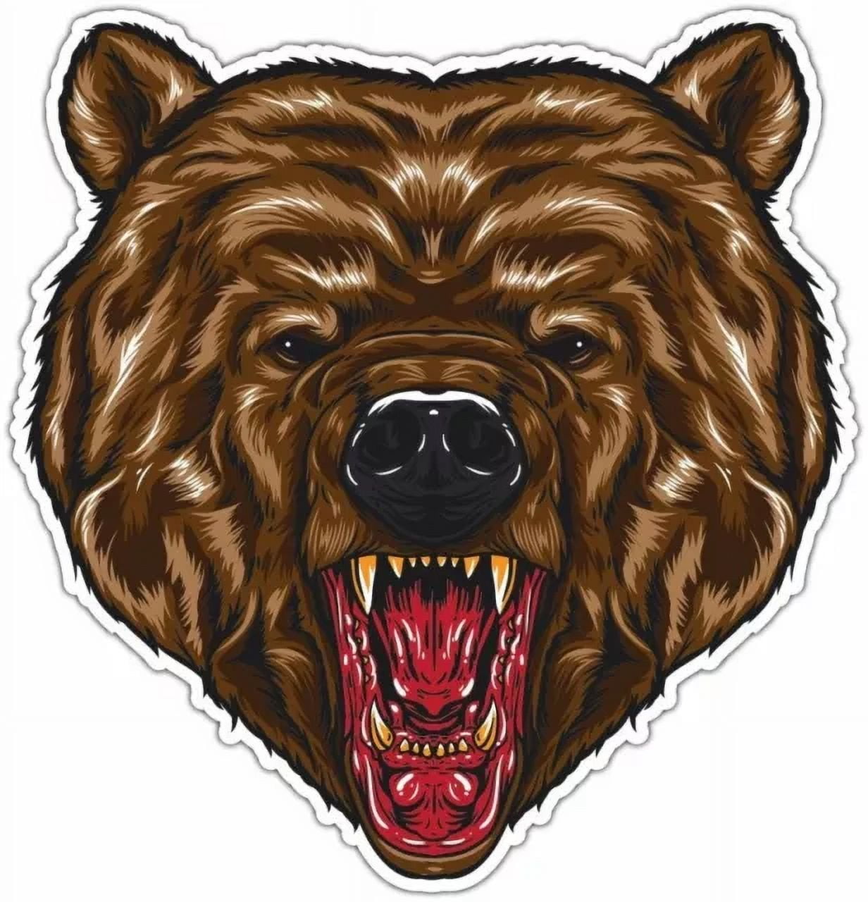 Siberian Brown Bear Grizzly Wildlife Car Window Stickerphone Decal ...