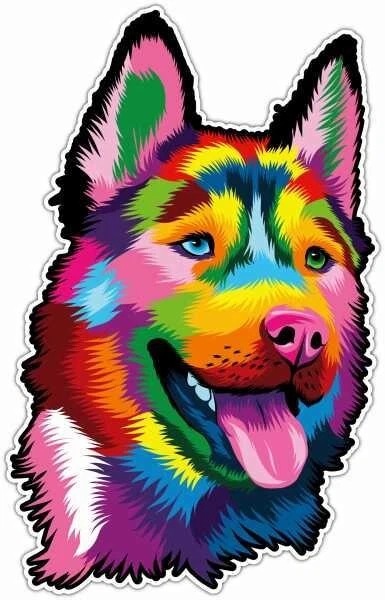 Siberian Husky Abstract Dog Pet Animal Car Window Stickerphone Decal ...