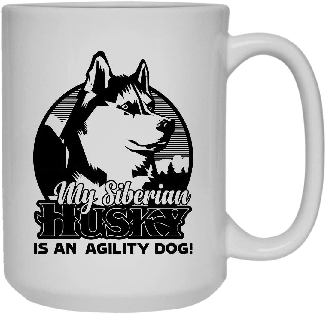 Siberian Husky Agility Dog Coffee Mugs, Novelty Coffee Mug 15 oz ...