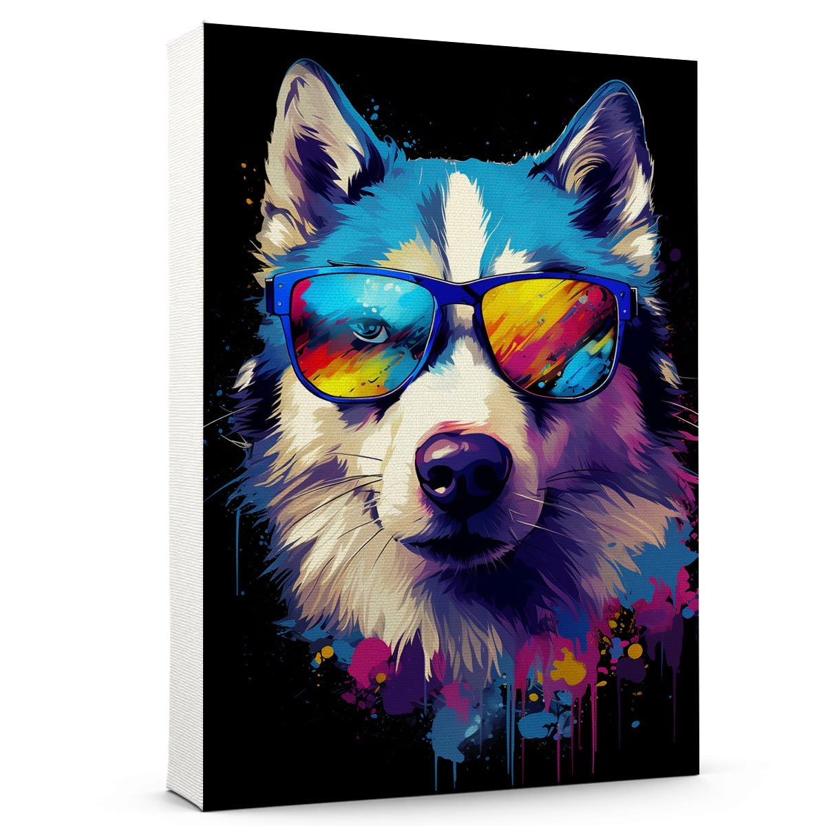 Siberian Husky Art Print Poster, Dog Wall Art Painting Decor, Dog Pop ...