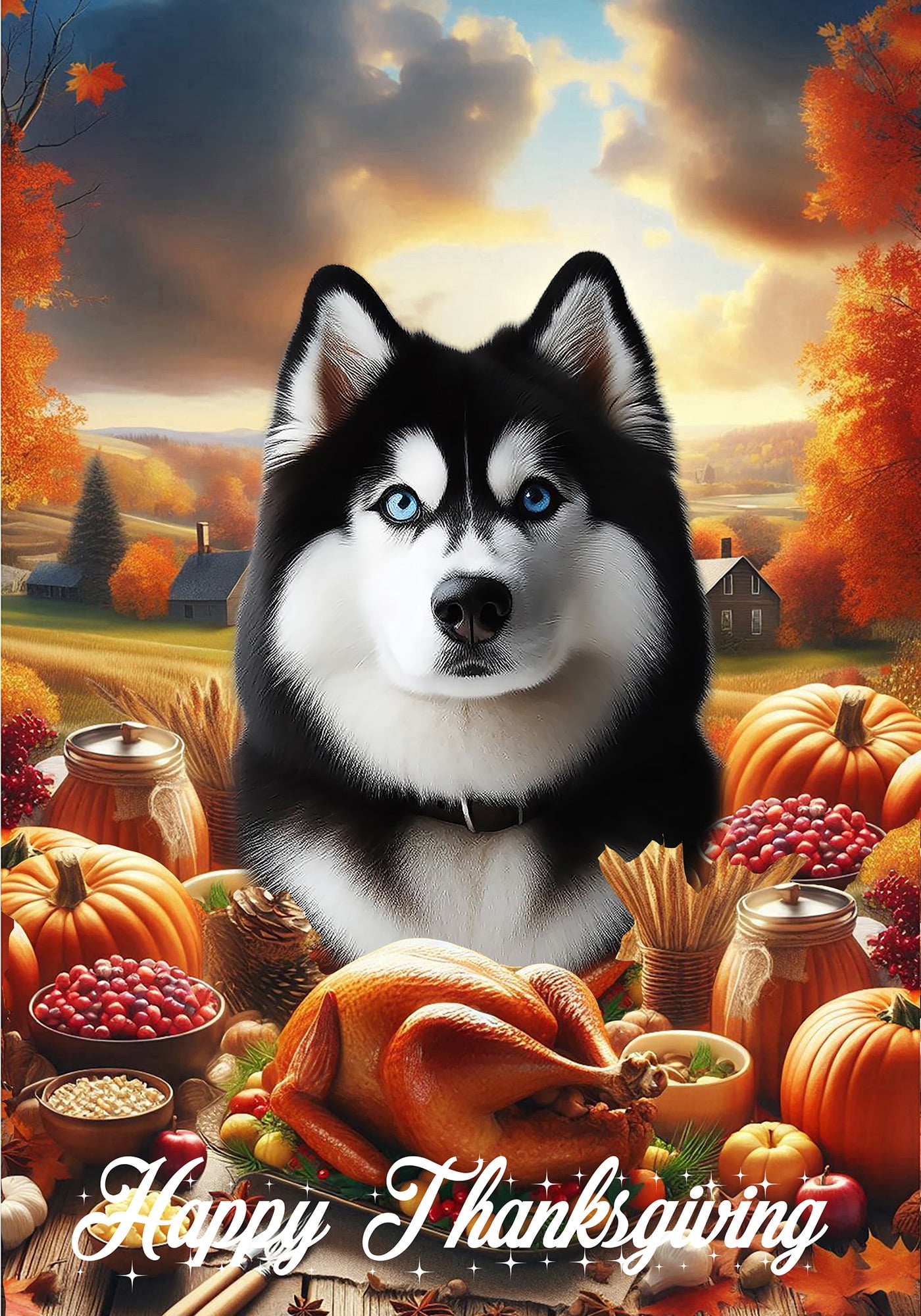 Siberian Husky Black/White Blue Eyes - Best of Breed Thanksgiving ...
