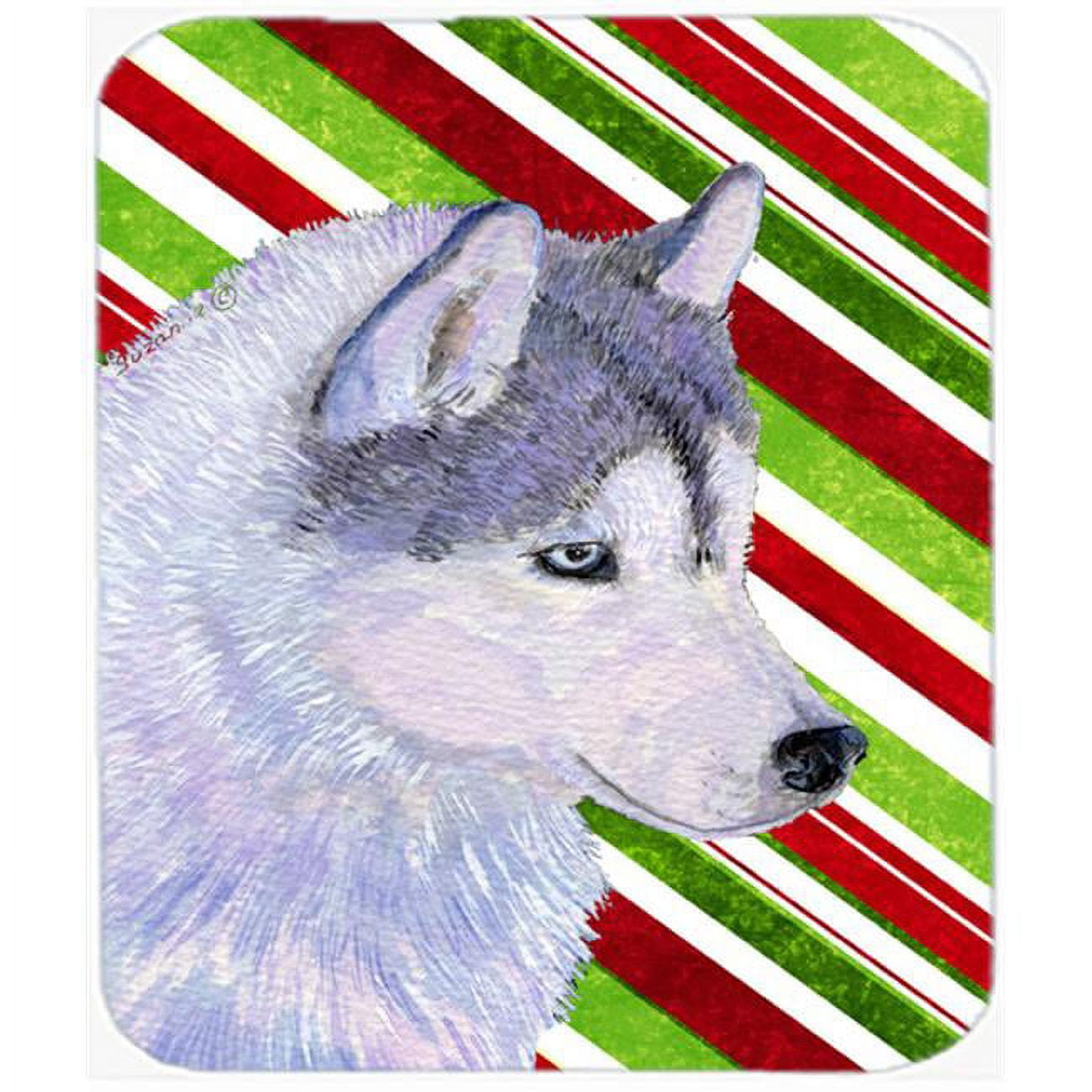 Siberian Husky Candy Cane Holiday Christmas Mouse Pad, Hot Pad Or ...