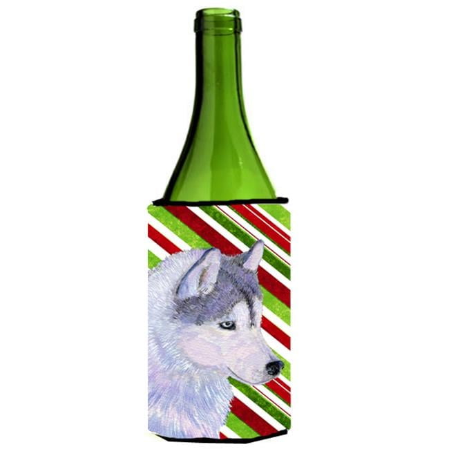 Siberian Husky Candy Cane Holiday Christmas Wine Bottle Hugger ...