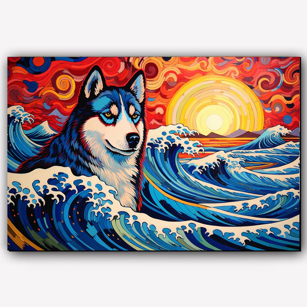 Siberian Husky Canvas Wall Art - Artistic Dog Illustration on Great ...