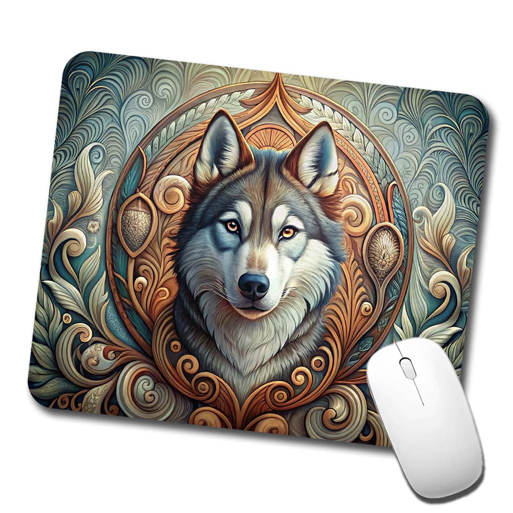 Siberian Husky Dog Art Nouveau Mouse Pad Low Profile Gaming Mat ...