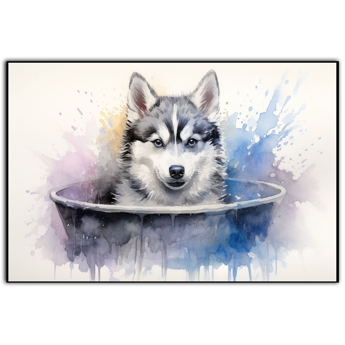 Siberian Husky Dog Canvas Bathroom Décor - Unique Bath Wall Decor ...