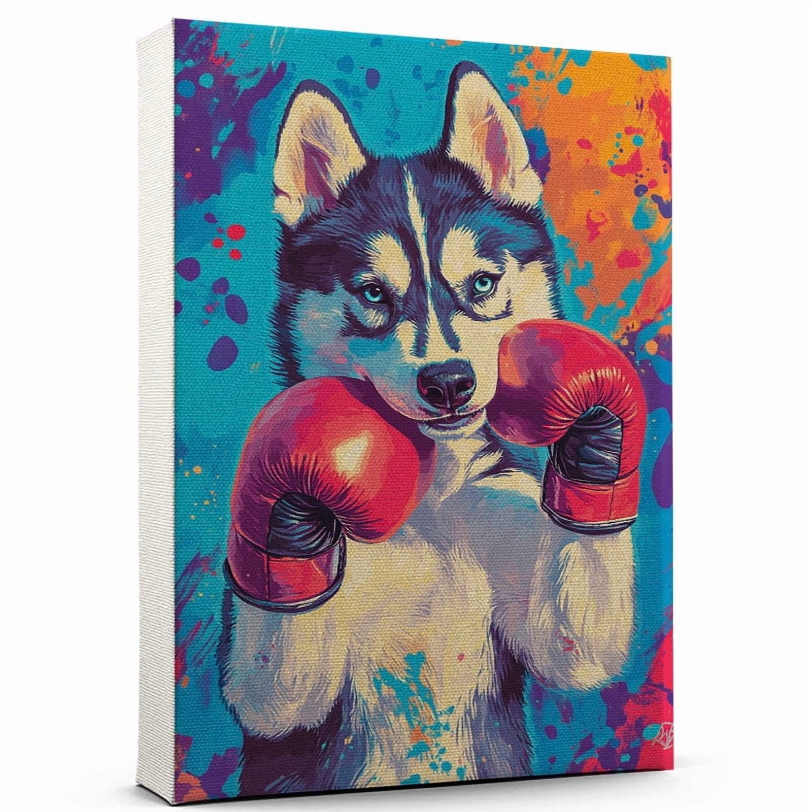 Siberian Husky Dog Canvas Boxing Canvas – Cute Siberian Husky Canvas ...