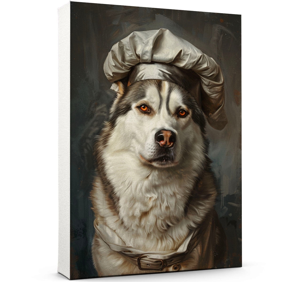 Siberian Husky Dog Chef Poster, Siberian Husky Dog Cooking Food Canvas ...
