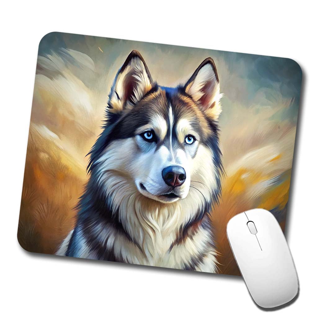 Siberian Husky Dog Expressionism Art Mouse Pad Low Profile Gaming Mat ...