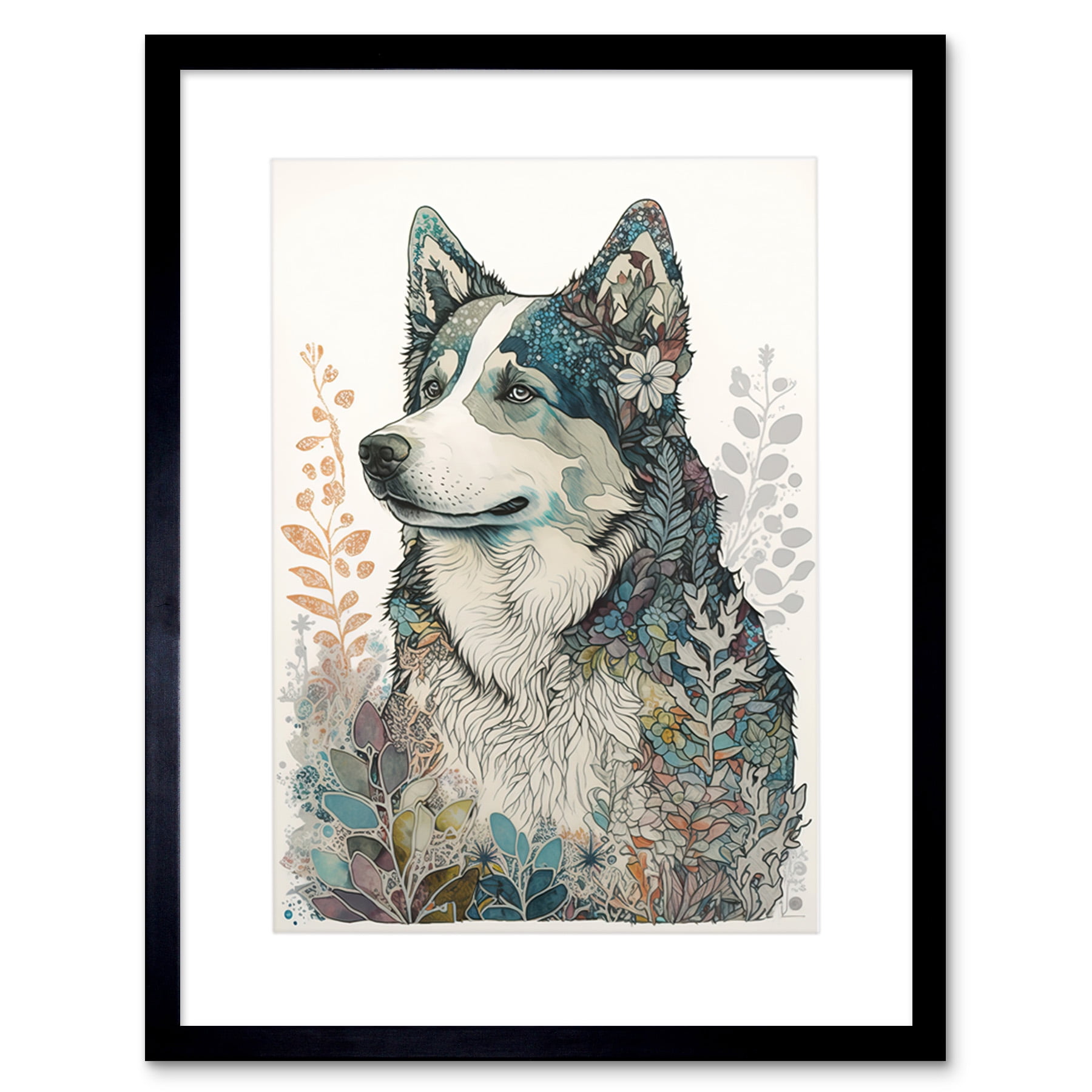 Siberian Husky Dog Nature Spirit Animal Modern Multicoloured ...