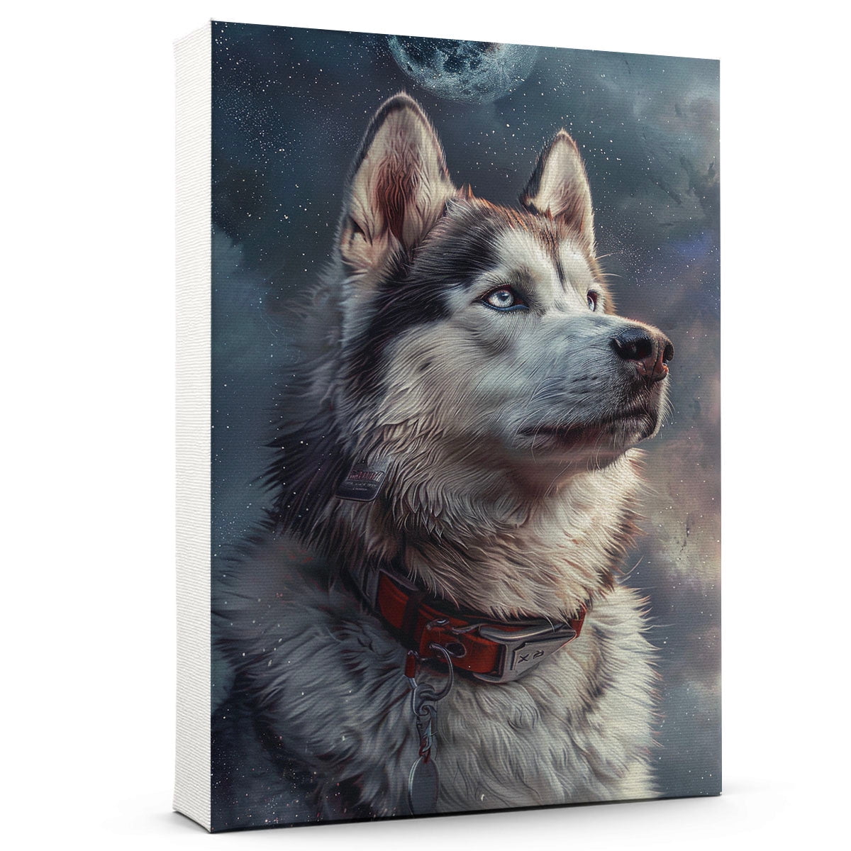 Siberian Husky Dog Space Painting Poster Unframe, Siberian Husky Dog ...