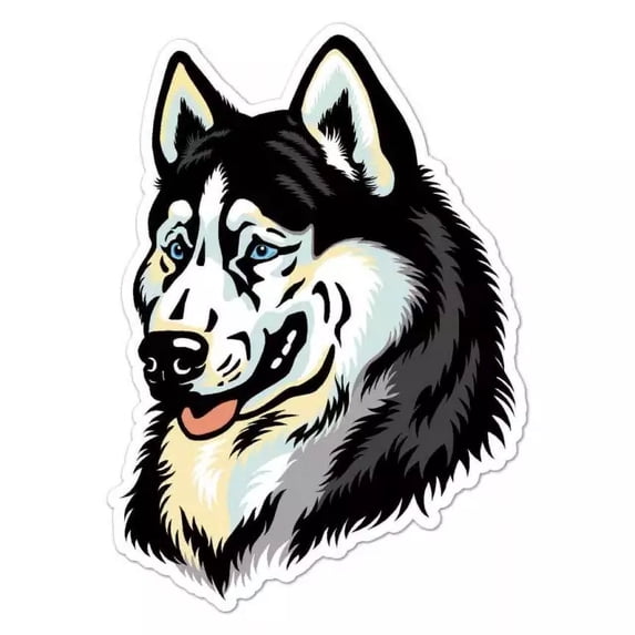 Siberian Husky Dog Sticker Indoor Outdoor Phone Decal Water Bottle ...