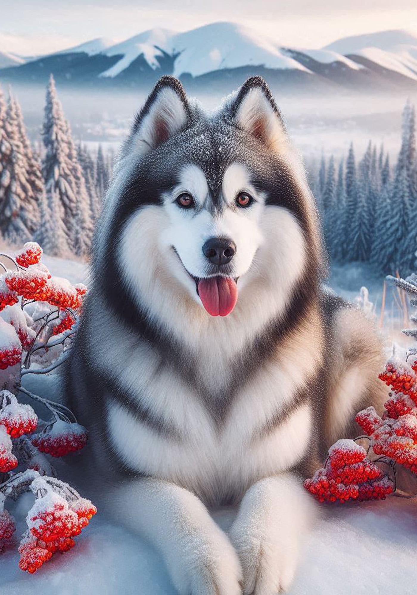 Siberian Husky Grey - Best of Breed DCR Winter Berries Garden Flag 12 ...