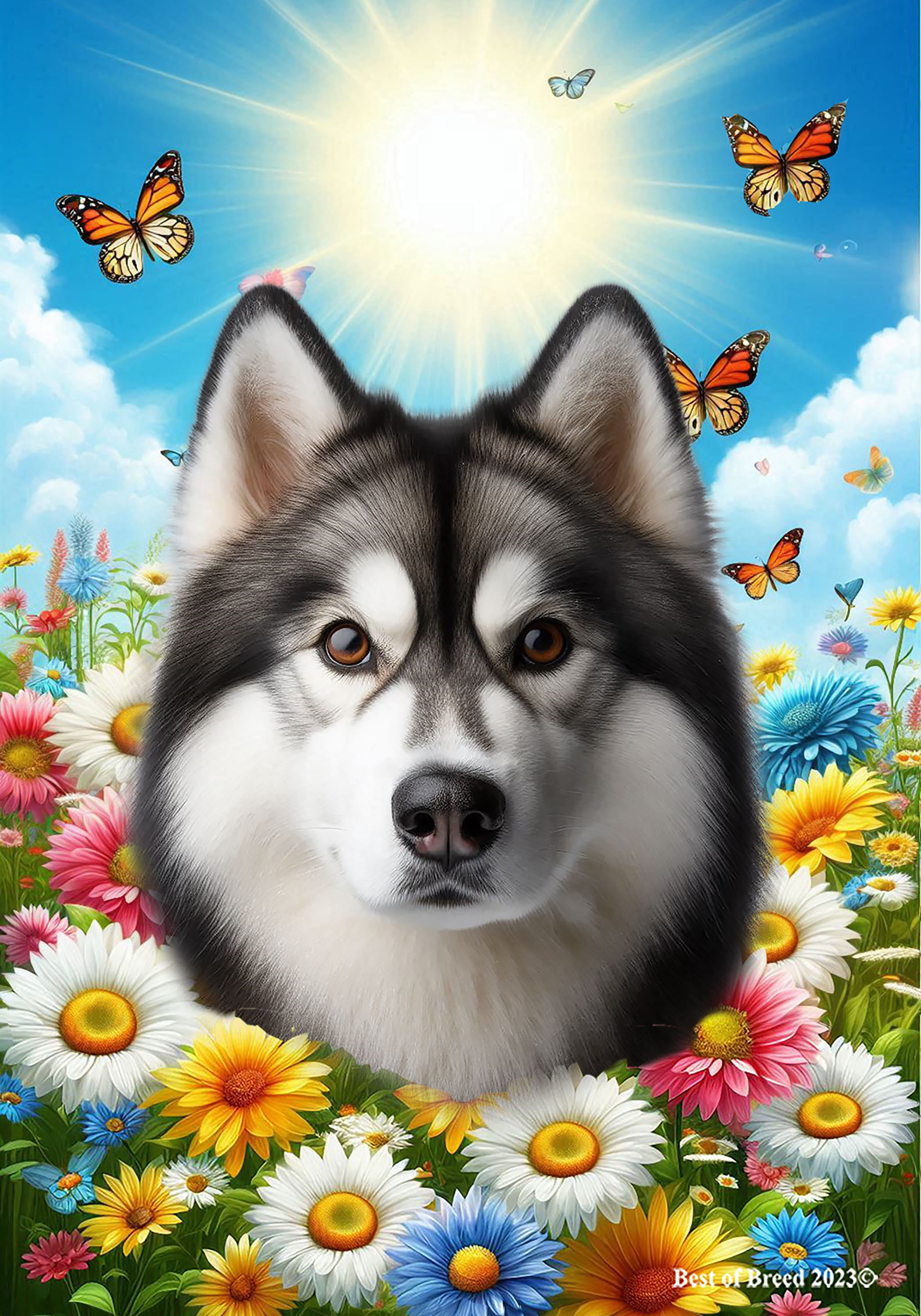 Siberian Husky Grey - Best of Breed Summer Butterflies Outdoor Garden ...