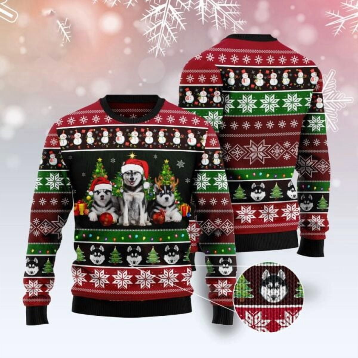Siberian Husky Group Beauty 3D Christmas Sweater, Dog 3D Christmas ...