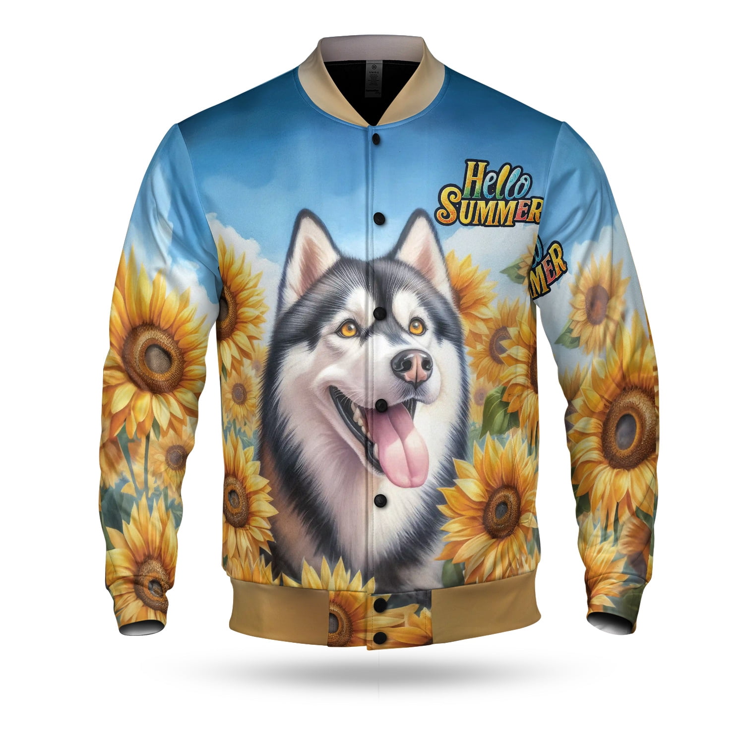 Siberian Husky Hello Summer Sunshine Sunflowers Spring Retro Vintage ...