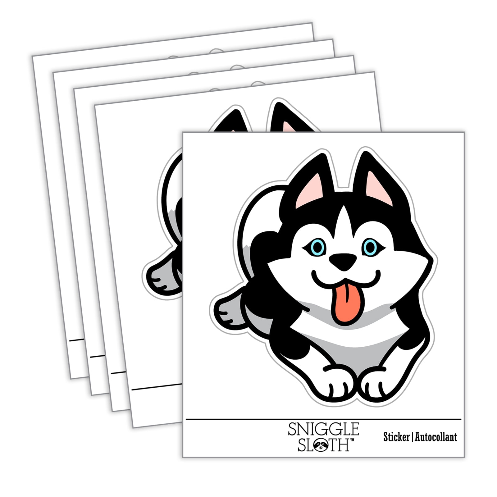 Siberian Husky Laying Down Dog Car Window Bumper Water Bottle Phone ...