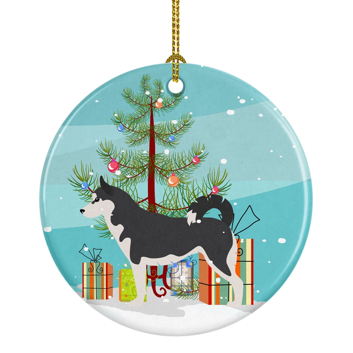 Siberian Husky Merry Christmas Tree Ceramic Ornament - Walmart.com