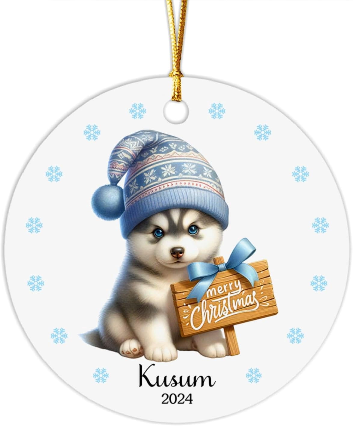 Siberian Husky Ornament Hanging On Christmas Tree 2025, Personalized ...