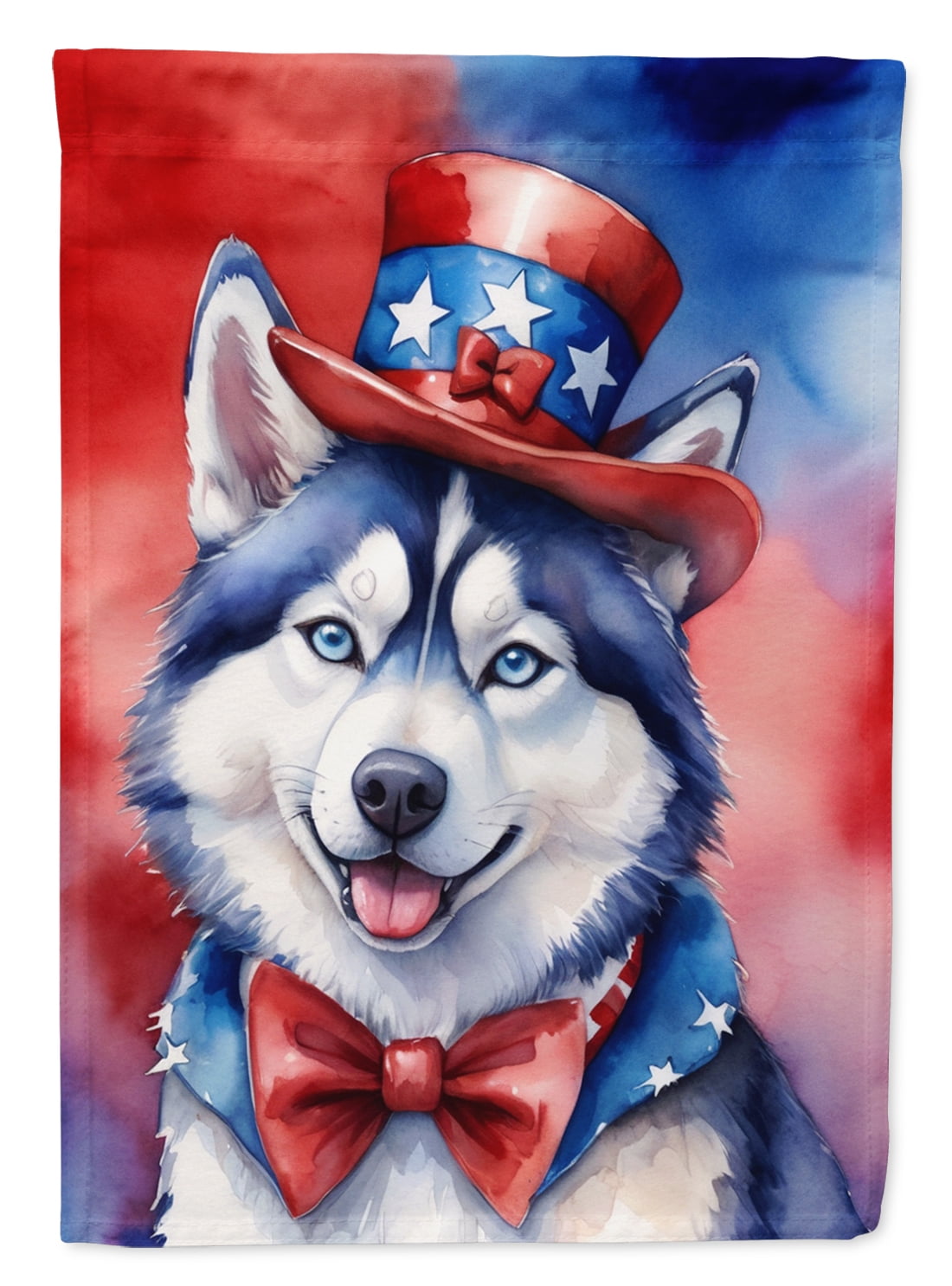 Siberian Husky Patriotic American House Flag - Walmart.com