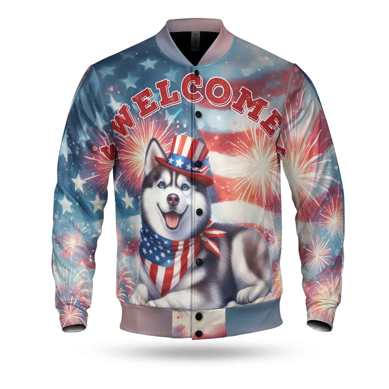 Siberian Husky Patriotic Welcome for 4Th of July Independence Day All ...