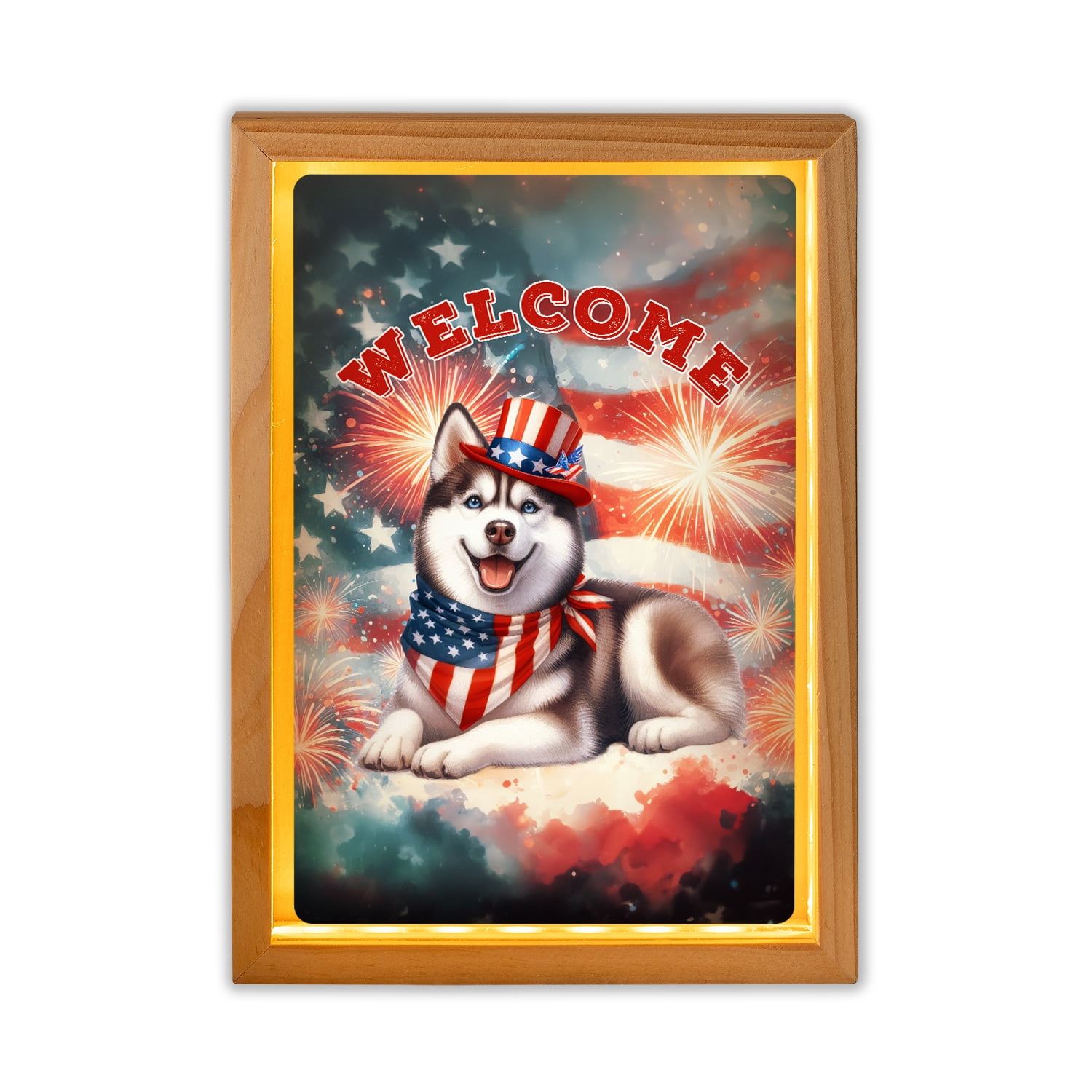 Siberian Husky Patriotic Welcome for 4Th of July Independence Day ...