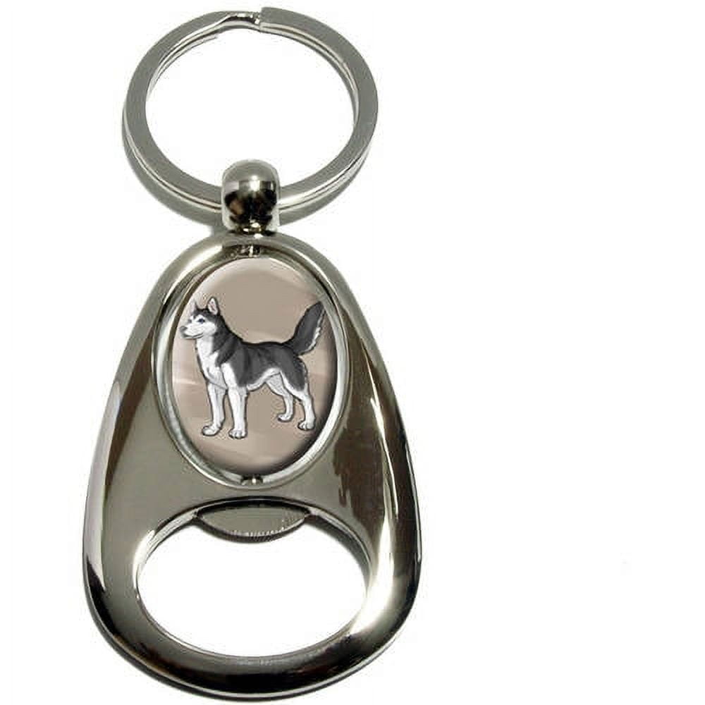 Siberian Husky, Pet Dog, Chrome Plated Metal Spinning Oval Design ...