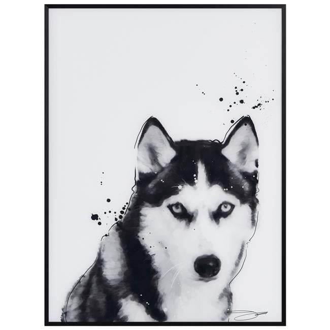 "Siberian Husky" Pet Paintings on Printed Glass Encased with a Gunmetal ...