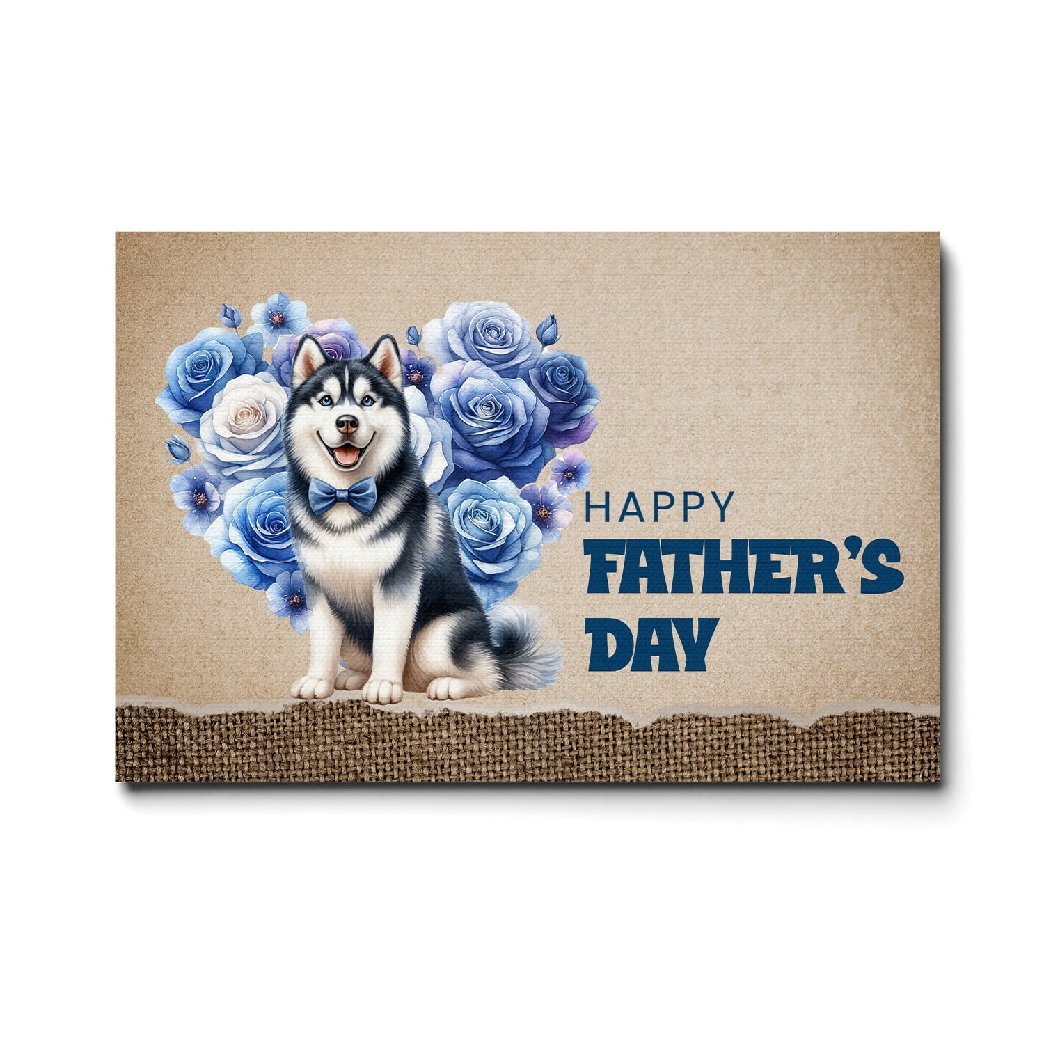 Siberian Husky Proud Dad Happy Father's Day Horizontal Matte Canvas ...