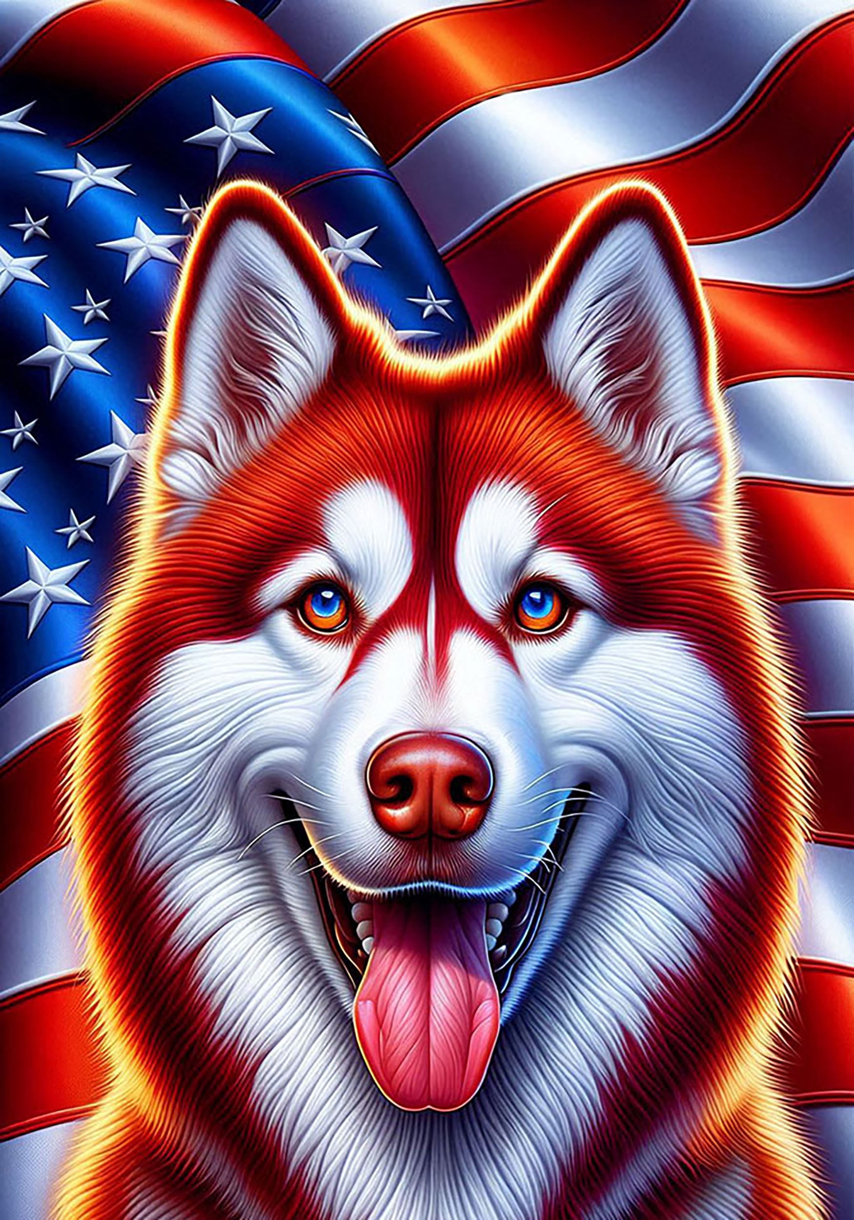 Siberian Husky Red Blue/Eyes - Best of Breed DCR Patriotic III Outdoor ...