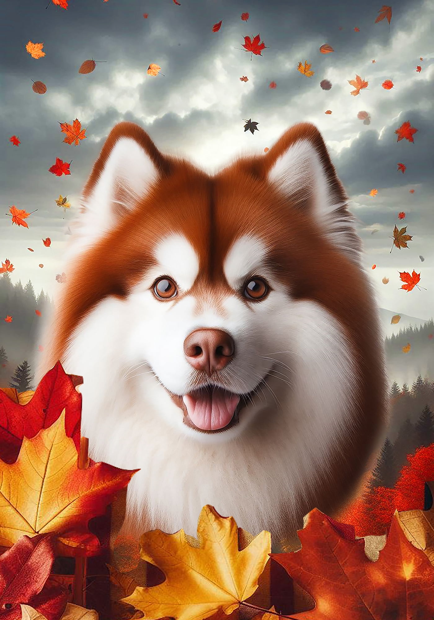 Siberian Husky Red Brown Eyes - Best of Breed Fall Leaves Outdoor ...