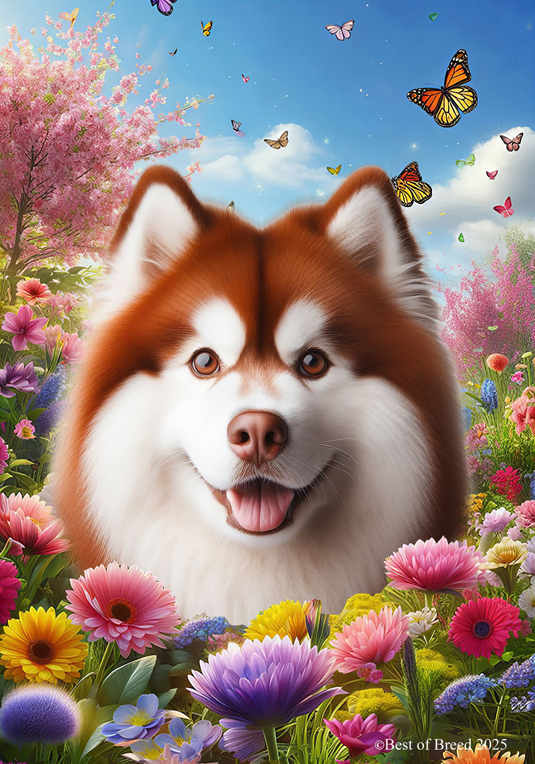 Siberian Husky Red Brown Eyes - Best of Breed Spring Butterfly Outdoor ...