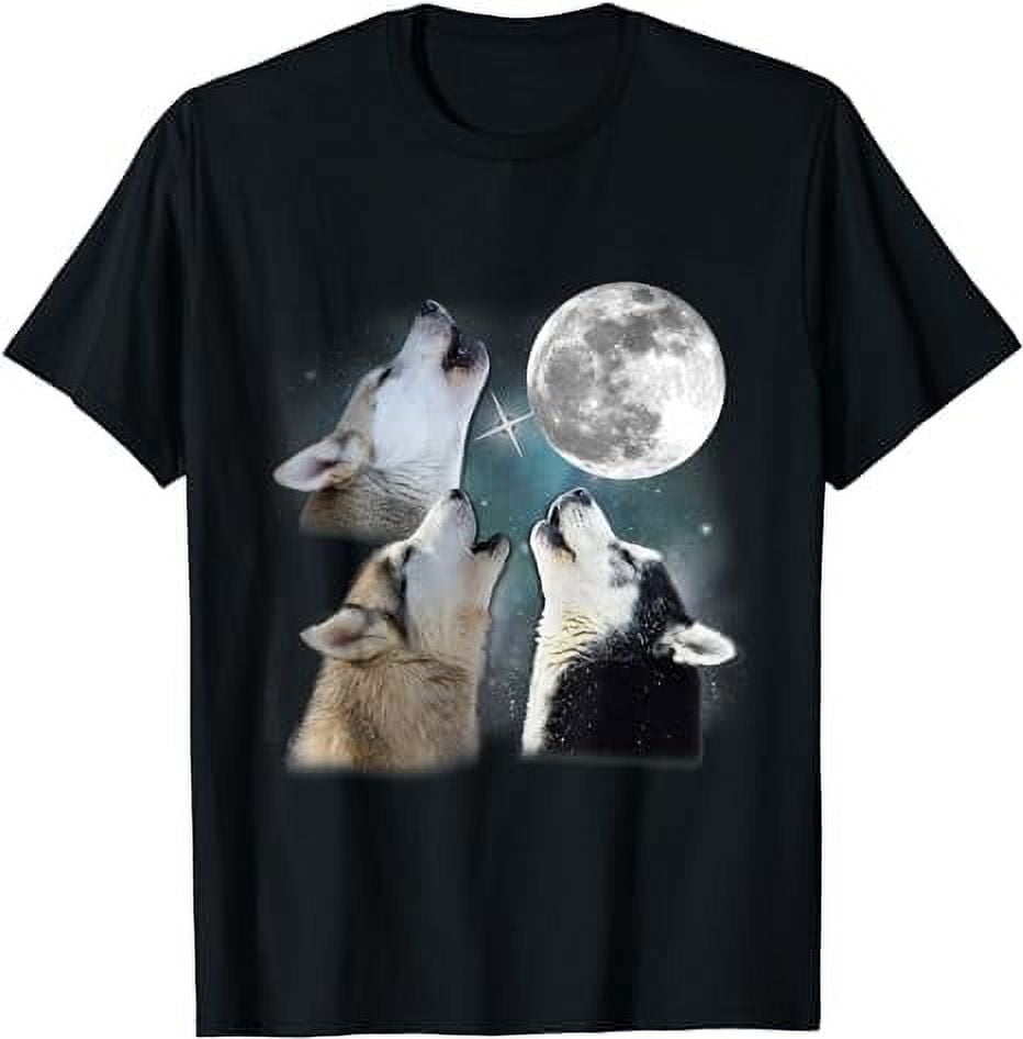 Siberian Husky Shirt, Siberian Husky Howling At The Moon T-Shirt ...
