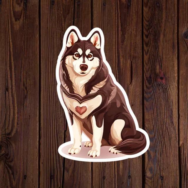 Siberian Husky Sticker Dog Laptop Scrapbook Kawaii Adult Heart Sticker ...