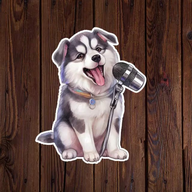 Siberian Husky Sticker Dog Laptop Scrapbook Kawaii Music Dj Sticker ...