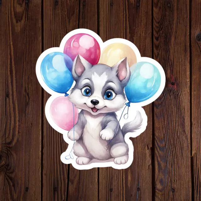Siberian Husky Sticker Dog Laptop Scrapbook Kawaii Puppy Birthday ...