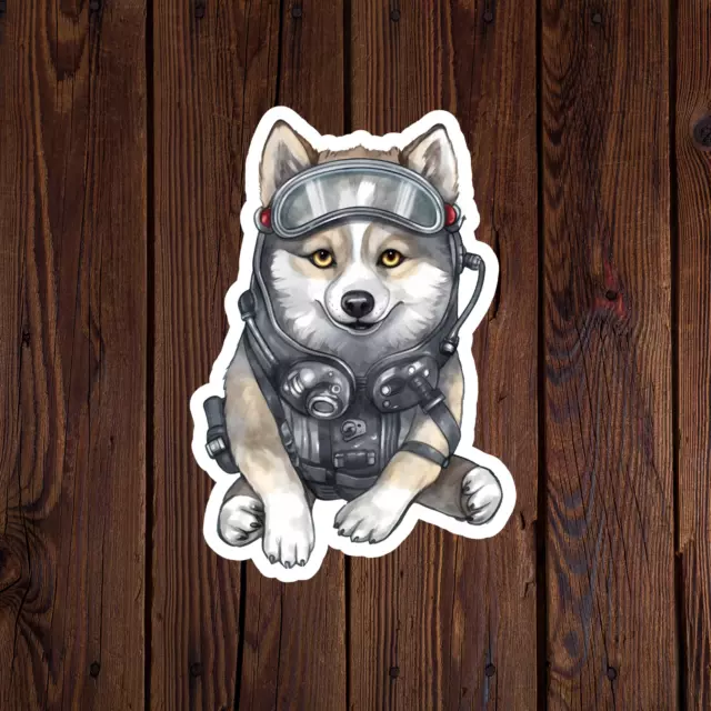 Siberian Husky Sticker Dog Laptop Scrapbook Kawaii Steampunk Sticker ...