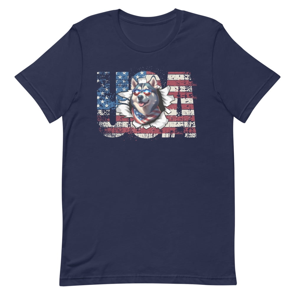 Siberian Husky Terrier 4th July Memorial Day USA (Navy, XS) - Walmart ...