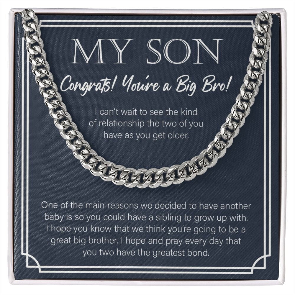 "Sibling To Grow Up With" Son Promoted To Big Bro Necklace Gift From ...