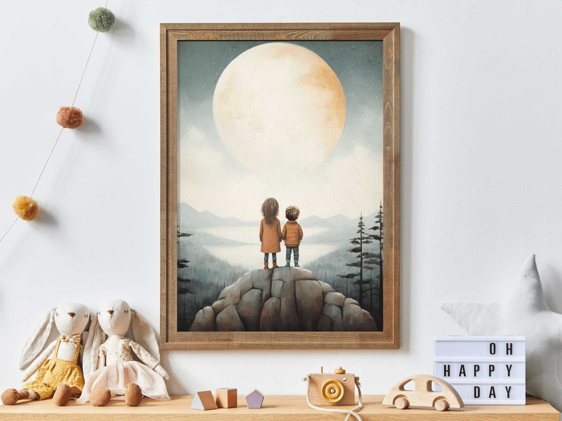 Siblings Print, Brother & Sister Wall Art, Adventure Toddler Room Decor ...