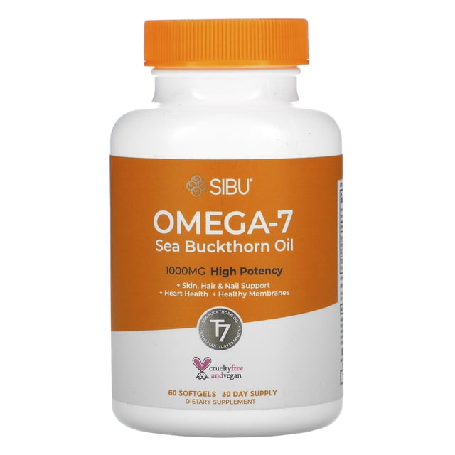 Sibu Omega-7 Support, 60 Ct - Organic Himalayan Sea Buckthorn Oil, Rich ...