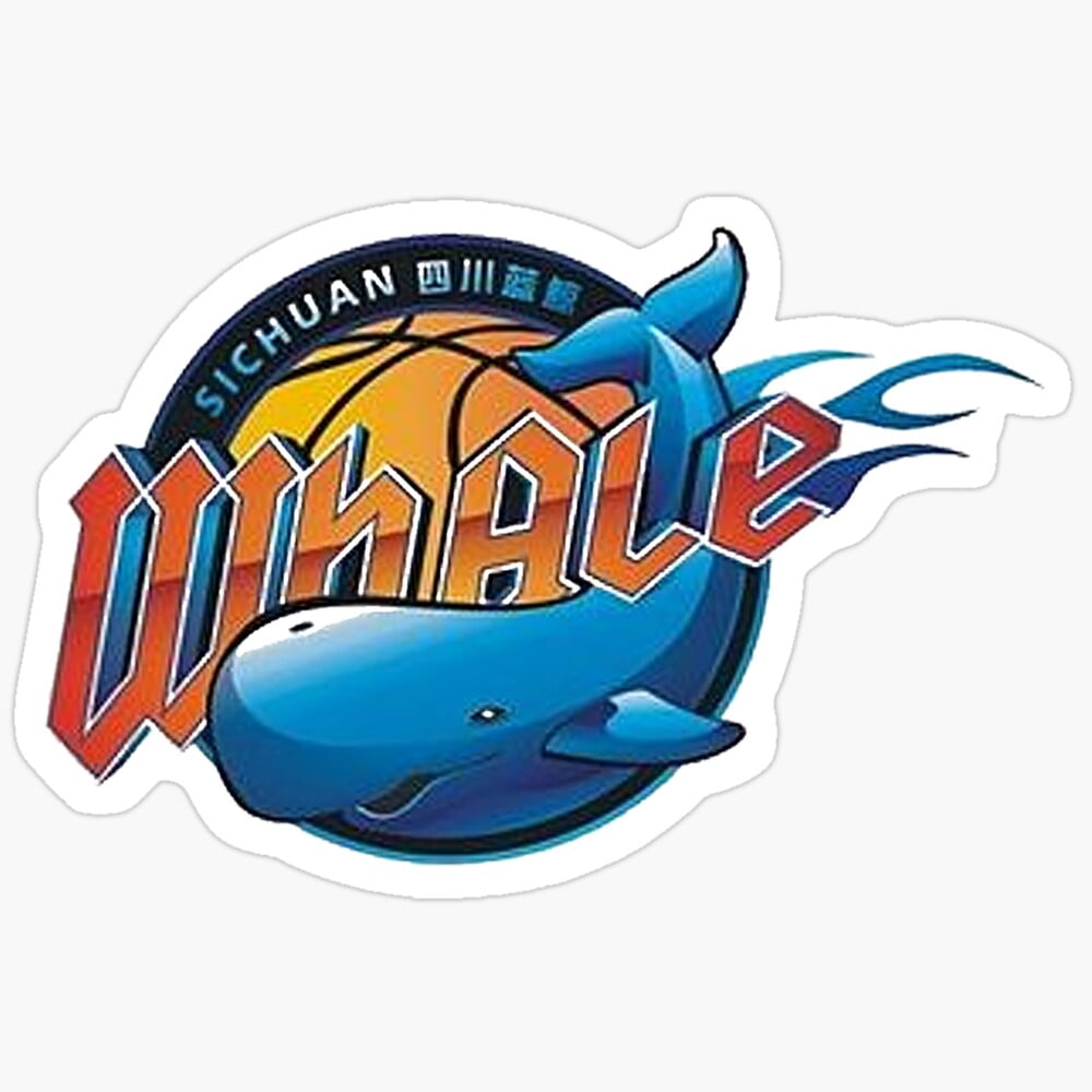 Sichuan Blue Whales Cba Chinese Basketball Whale Logo Sticker Phone ...