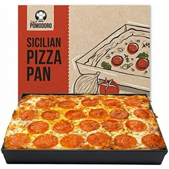 Sicilian Deep Dish Square Pizza Pan, 13.2 x 13.2 x 1.5 Inch, Non-stick ...