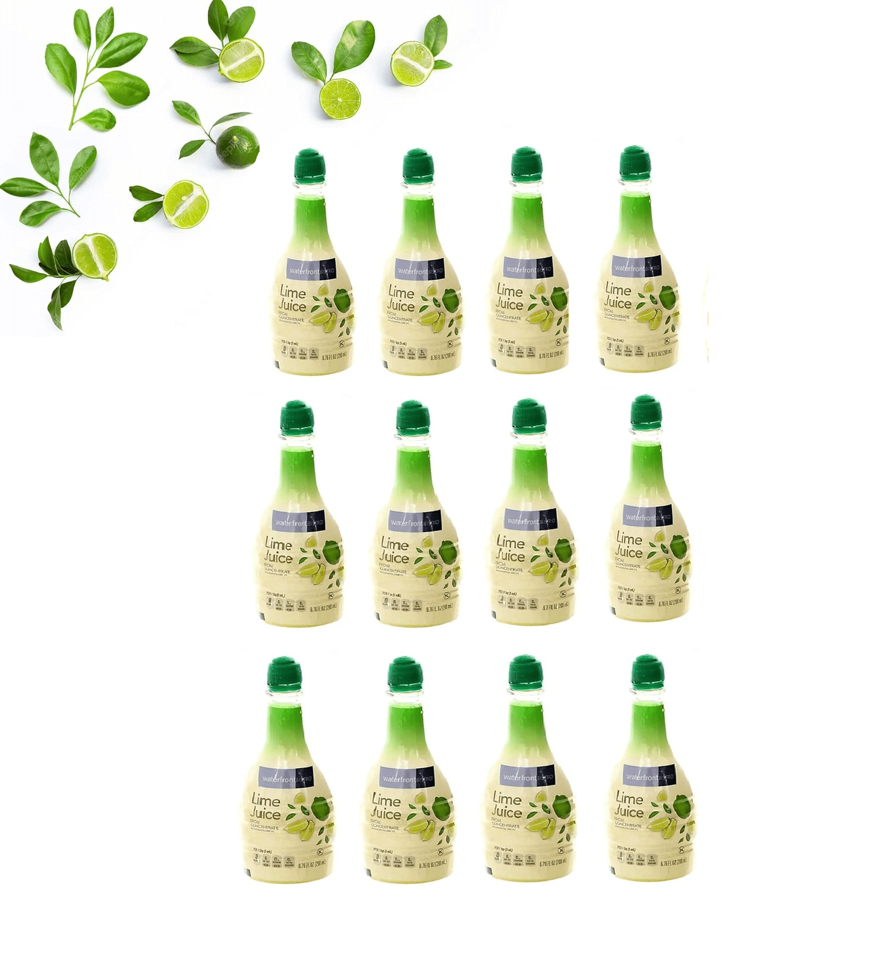 Sicilian Lime Juice with Essential Lime Oil in Squeeze Bottles, Twelve ...