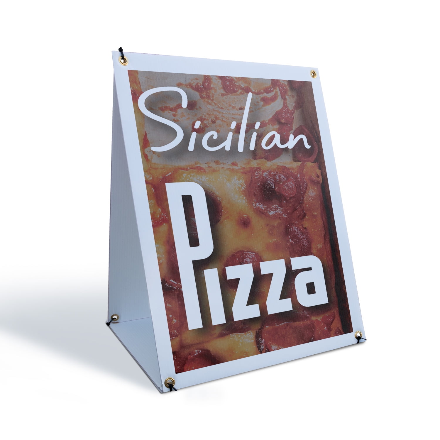 Sicilian Pizza Sidewalk Sign 24 Inch x 36 Inch A-Frame Images On Both ...