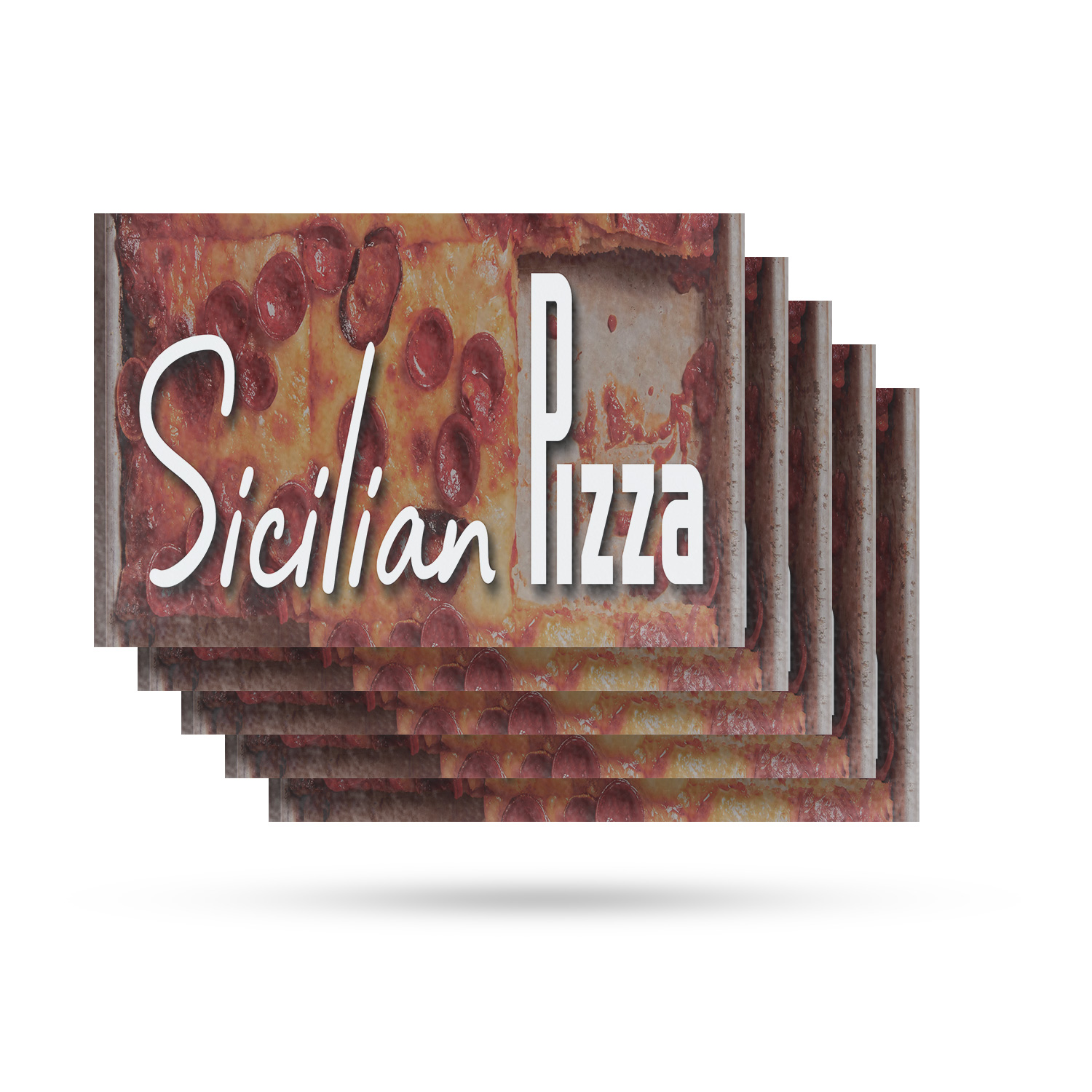 Sicilian Pizza Vinyl Decal 5 Pack of 12 Inch x 16 Inch Weatherproof ...