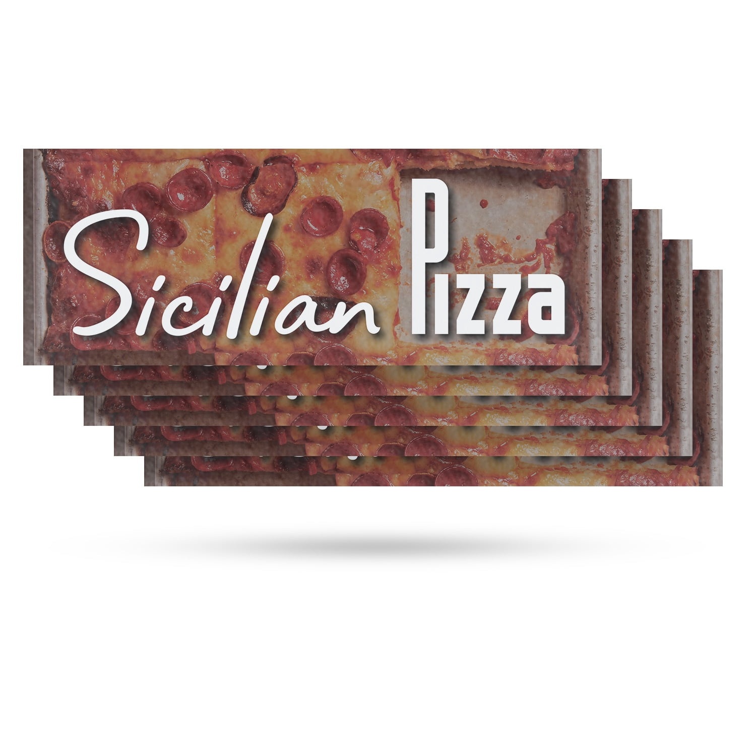 Sicilian Pizza Vinyl Decal 5 Pack of 24 Inch x 9 Inch Weatherproof ...